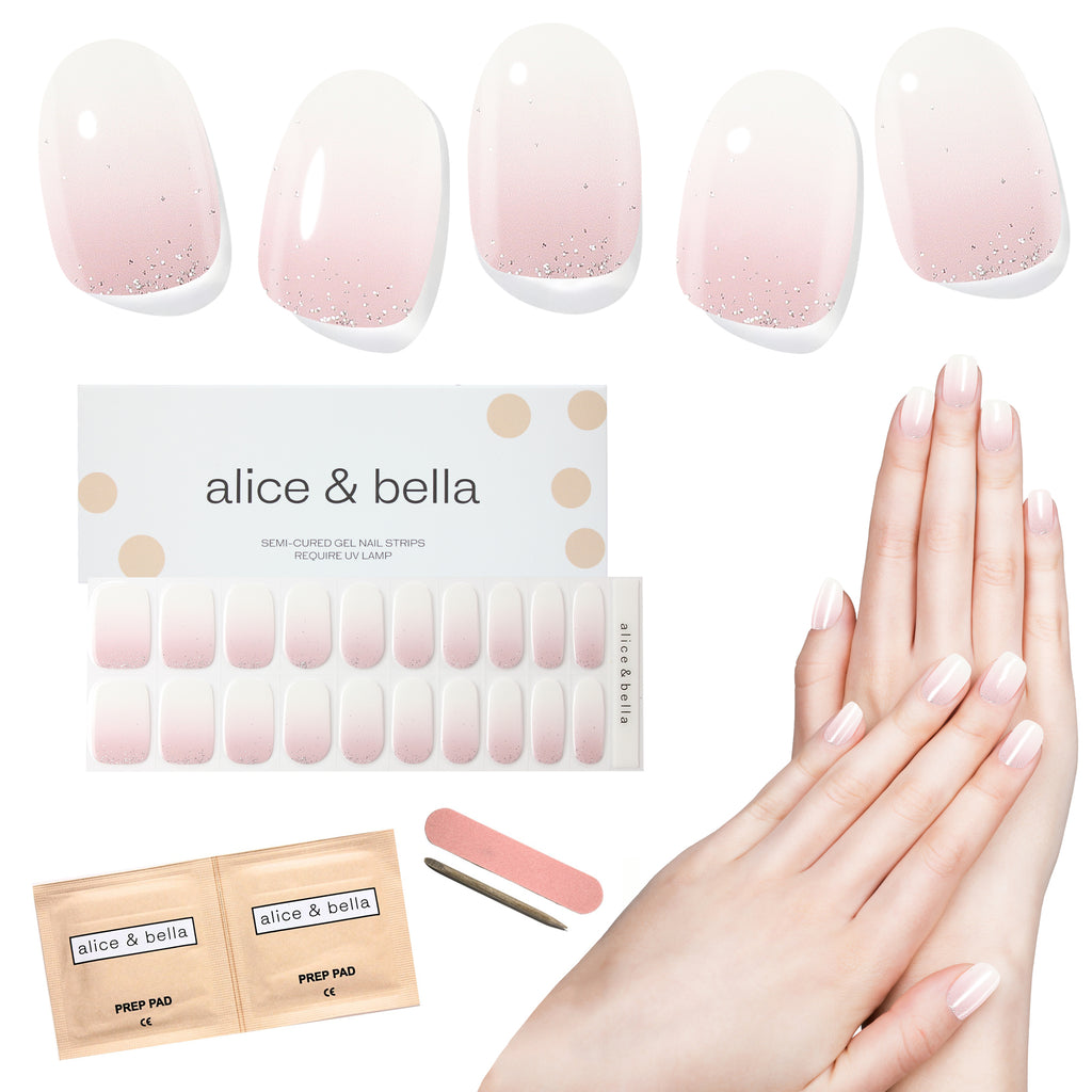 Light Pink Ombre Gel Nail Strips | Bella's Fave | Alice & Bella Nails