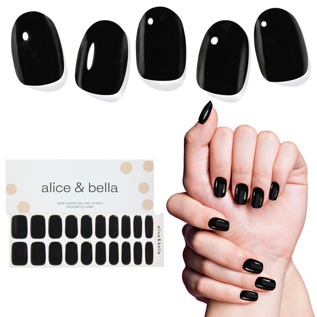 Gentle Semi-cured Gel Nail Strips | Alice & Bella Nails